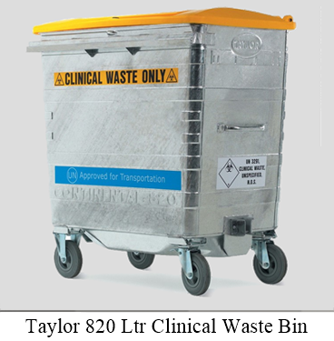 Continental Clinical Waste Storage Bins | 1100 Ltr | 820 Ltr | Drop ...