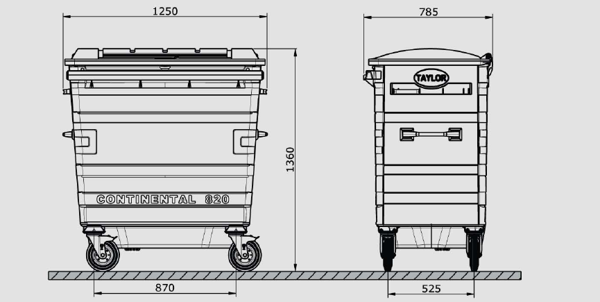 820 Trade Bin Build Variants | DJE Recycling Bins