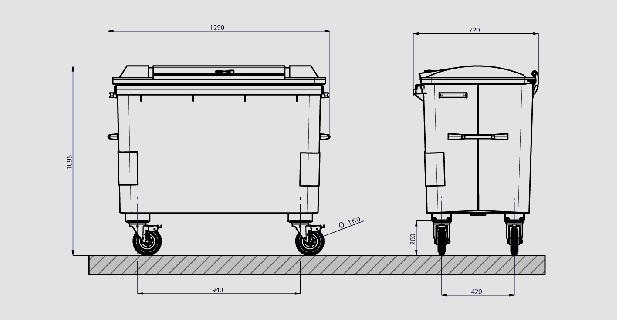 Continental 500 Litre Bottle Recycling Bin | DJE Recycling Bins