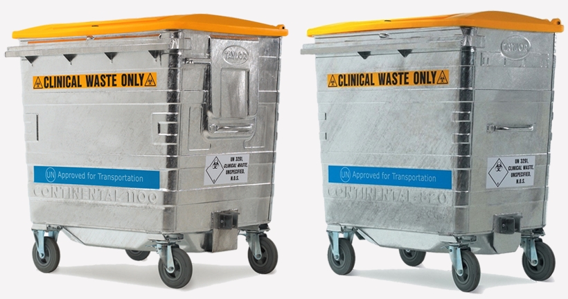 Continental Clinical Waste Storage Bins | 1100 Ltr | 820 Ltr | Drop ...